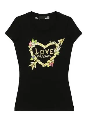 Moschino Cotton Love Heart T-shirt - Black