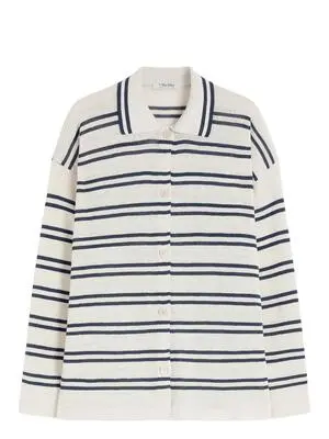 Max Mara Max Mara S Origine Striped Linen Cardigan White