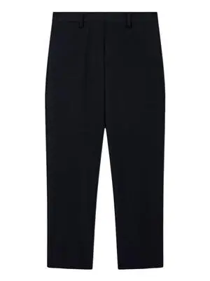 Emporio Armani Tailored Trousers With Logo Plate - Black