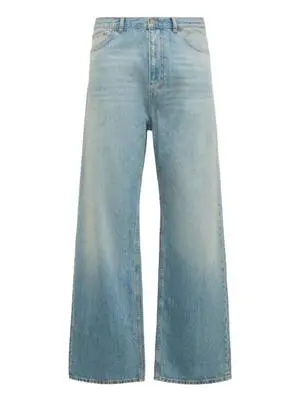 Valentino Garavani Washed Cotton Denim Jeans - Gray