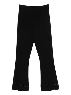 TWINSET Rhinestone-embellished Flared Trousers - Black