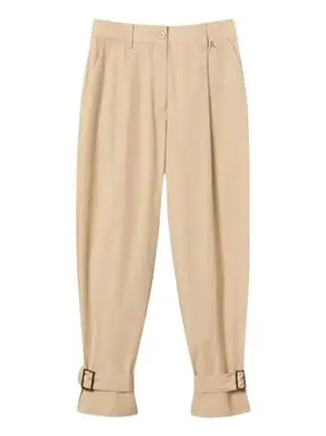 TWINSET Buckled Tailored Trousers - Nude