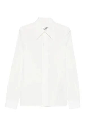 MAISON MARGIELA Raw-edge Layered-detail Buttoned Shirt - White