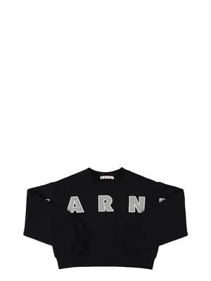 Marni Cotton Sweatshirt With Logo - Black
