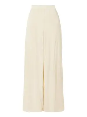 JOSEPH Mawn Plissé-jacquard Wide-leg Pants - White