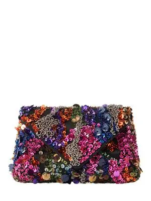 Dries Van Noten Sequined Beaded Clutch - Multi-color