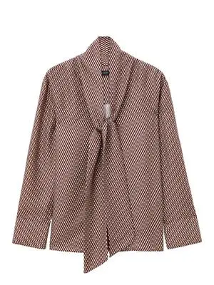 JOSEPH Adele Printed Silk Blend Blouse - Ruby Combo
