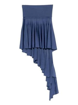 Alaïa Asymmetric Ruffled Skirt - Blue