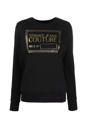 Versace Logo Print Sweatshirt - Black