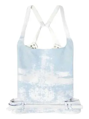 DIESEL® Open-back Top In Colored Satin Denim - Blue/white