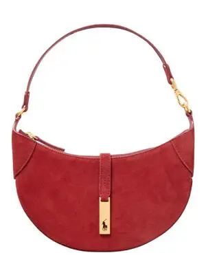 Polo Ralph Lauren Logo Suede Shoulder Bag - Red