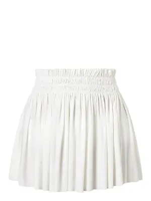 Norma Kamali Pleated Stretch Midi Skirt - White
