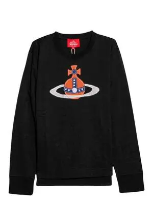 VIVIENNE WESTWOOD Long Sleeve T-shirt With Orb Applique - Black