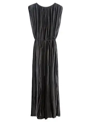 ROBERTO COLLINA Roberto Collina Pleated Maxi Dress With Crew Neck And Back Opening