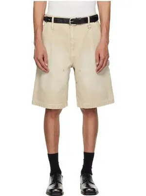 WOOYOUNGMI Studded And Faded Denim Shorts - Nude