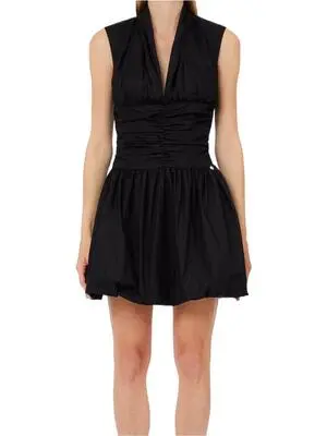Liu Jo Sleeveless V-neck Cut-out Detail Mini Dress - Black