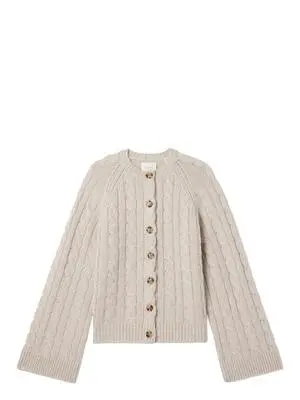 DÔEN Virginie Cable-knit Cashmere Cardigan - Cottage