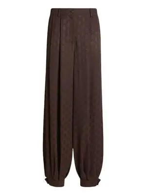 Etro Printed Pleated Trousers With Belt Loops - Black