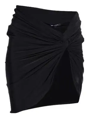 Balmain Knot-detail Draped Mini Skirt - Black