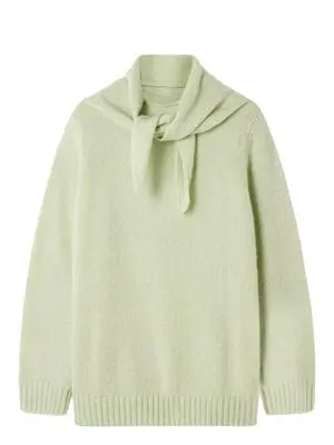 Arch4 Long Sleeve Sweater And Scarf Set - Green