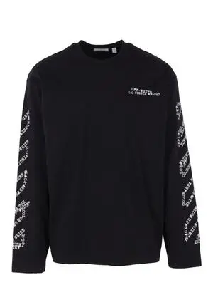 Off-White Crewneck Long-sleeved T-shirt - Black