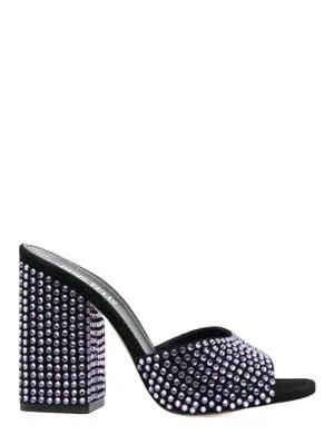 Paris Texas Embellished Slip-on High Heel Mules - Black