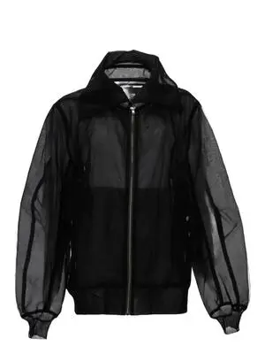 Rick Owens Cropped Organza Jacket - Black