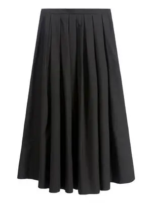 ROBERTO COLLINA Pleated Midi Skirt - Mud