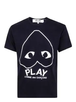Play Comme Des Garcon Comme Des Garçons Play Logo Printed Crewneck T-shirt - Black