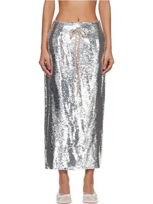 Simone Rocha Sequined Column Skirt - Silver