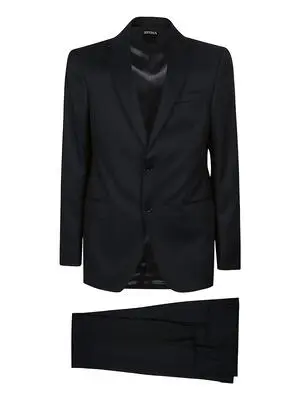 Zegna Single-breasted Two-piece Suit Black