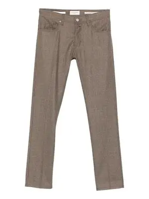 Jacob Cohen Virgin Wool Tailored Trousers - Brown