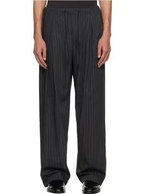 WOOYOUNGMI Pin Stripe Pleated Trousers - Black