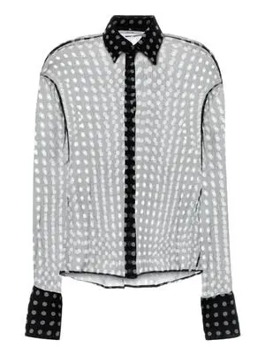 Ermanno Scervino Polka Dot Sheer Shirt - Gray
