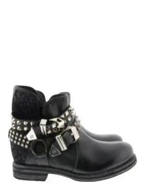Philipp Plein Logo Embellished Buckled Ankle Boots - Black