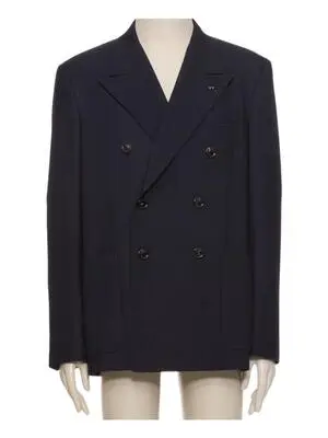 Valentino Garavani Double Breasted Blazer With Notch Lapel - Black