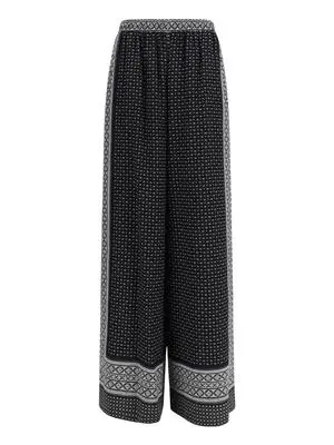 Ermanno Scervino Geometric Wide-leg Printed Pants - Black