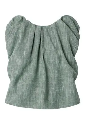 Co Name' Strapless Sweetheart Neckline Textured Top - Gray