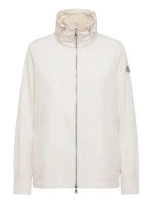 Moncler Ennette" Tech Hooded Short Parka Jacket - White