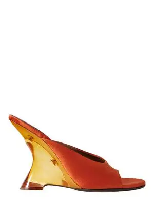 Dries Van Noten Sculptural Heel Mules - Orange