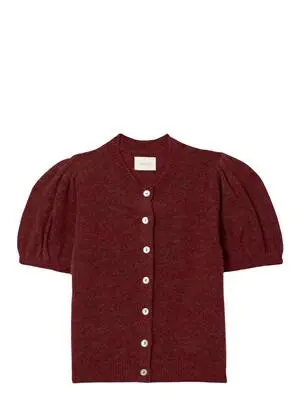DÔEN Short Sleeve Cardigan - Wine Red