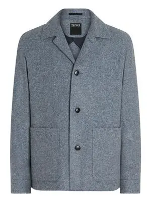 Zegna Pocket Button Jacket - Light Blue