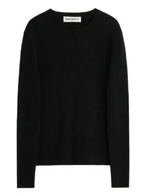 Our Legacy Rib-knit Long Sleeve Sweater - Black