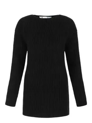 Off-White Ribbed-knit Crewneck Jumper - Black