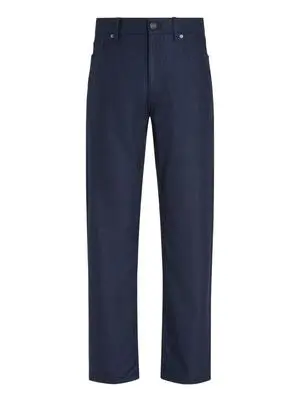 Zegna Mélange Wool And Cashmere Roccia Pants - Dark Blue Blend