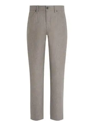 Zegna Roccia Trousers With Classic Fit - Light Taupe