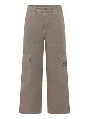 Off-White Logo Detailed Wide Leg Pants - Gray