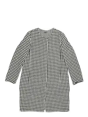 Max Mara A Thousand Birds" Plaid Round-neck Coat - Gray