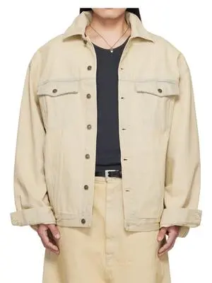 LU'U DAN Distressed Denim Jacket - Nude