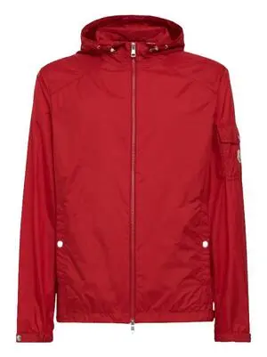 Moncler Hooded Nylon Rain Jacket - Red
